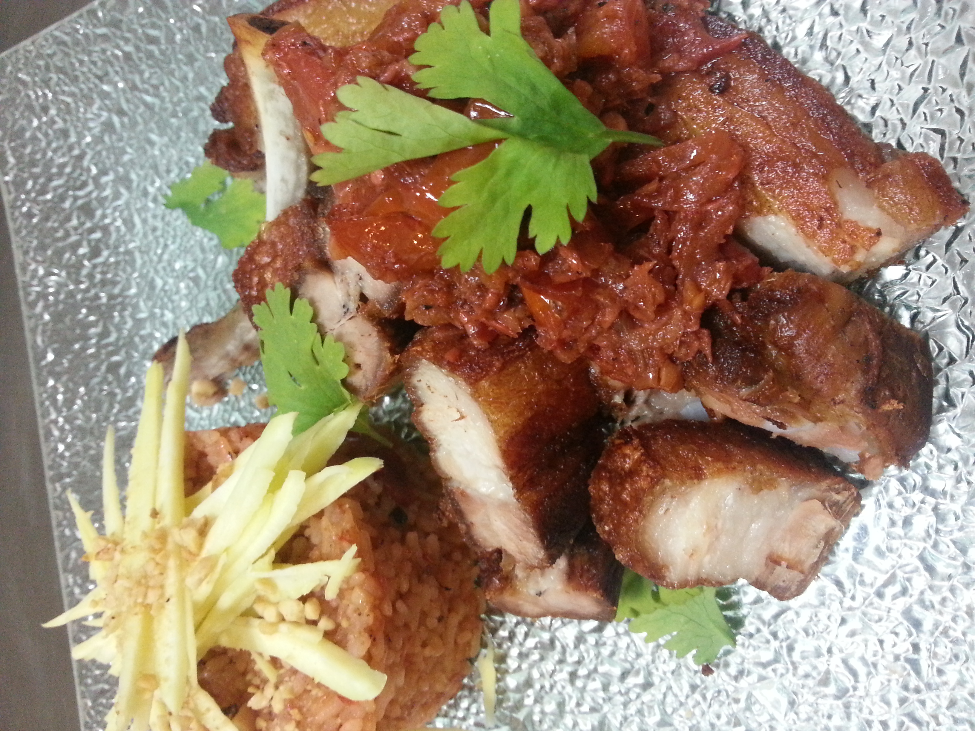 CRISPY PORK BINAGOONGAN RICE THAI STYLE