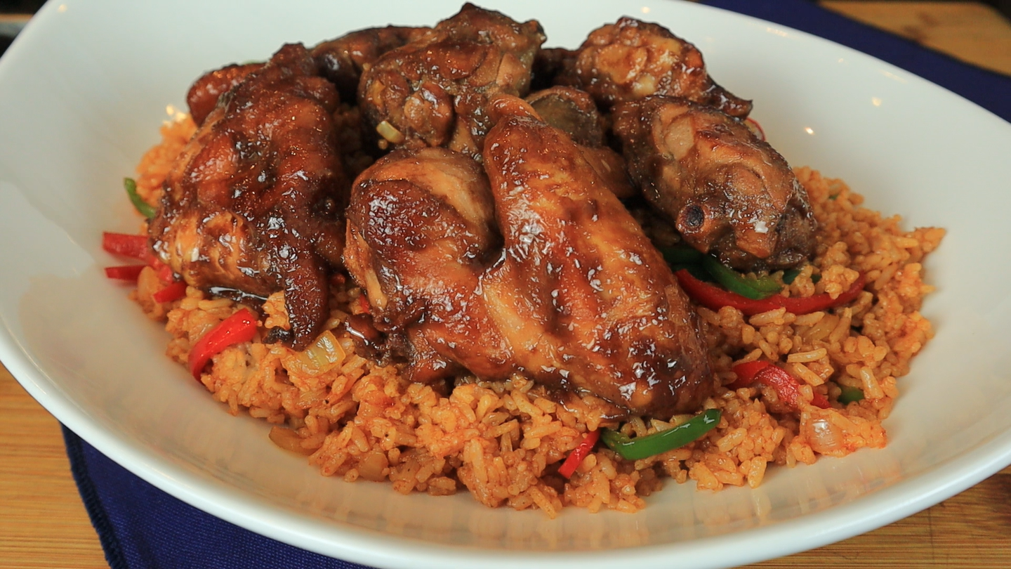 CHICKEN BBQ WITH SPANISH RICE