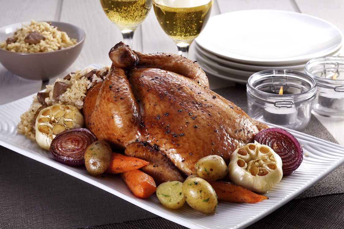 ADOBO RICE STUFFED ROAST CHICKEN